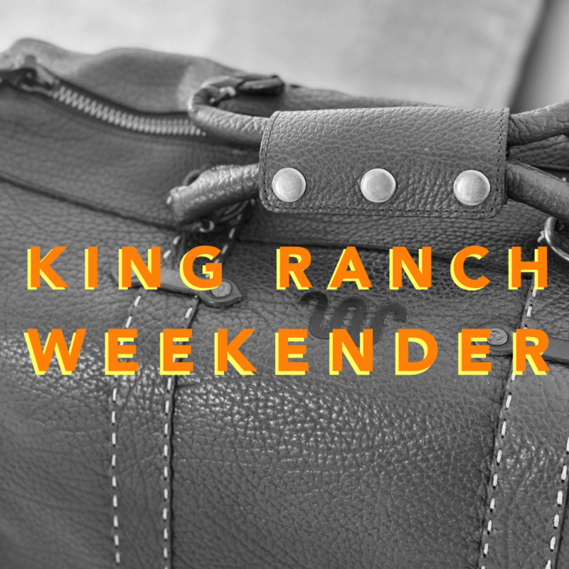 In Hand: The King Ranch Saddle Stitch Leather Weekender | Red Clay Soul